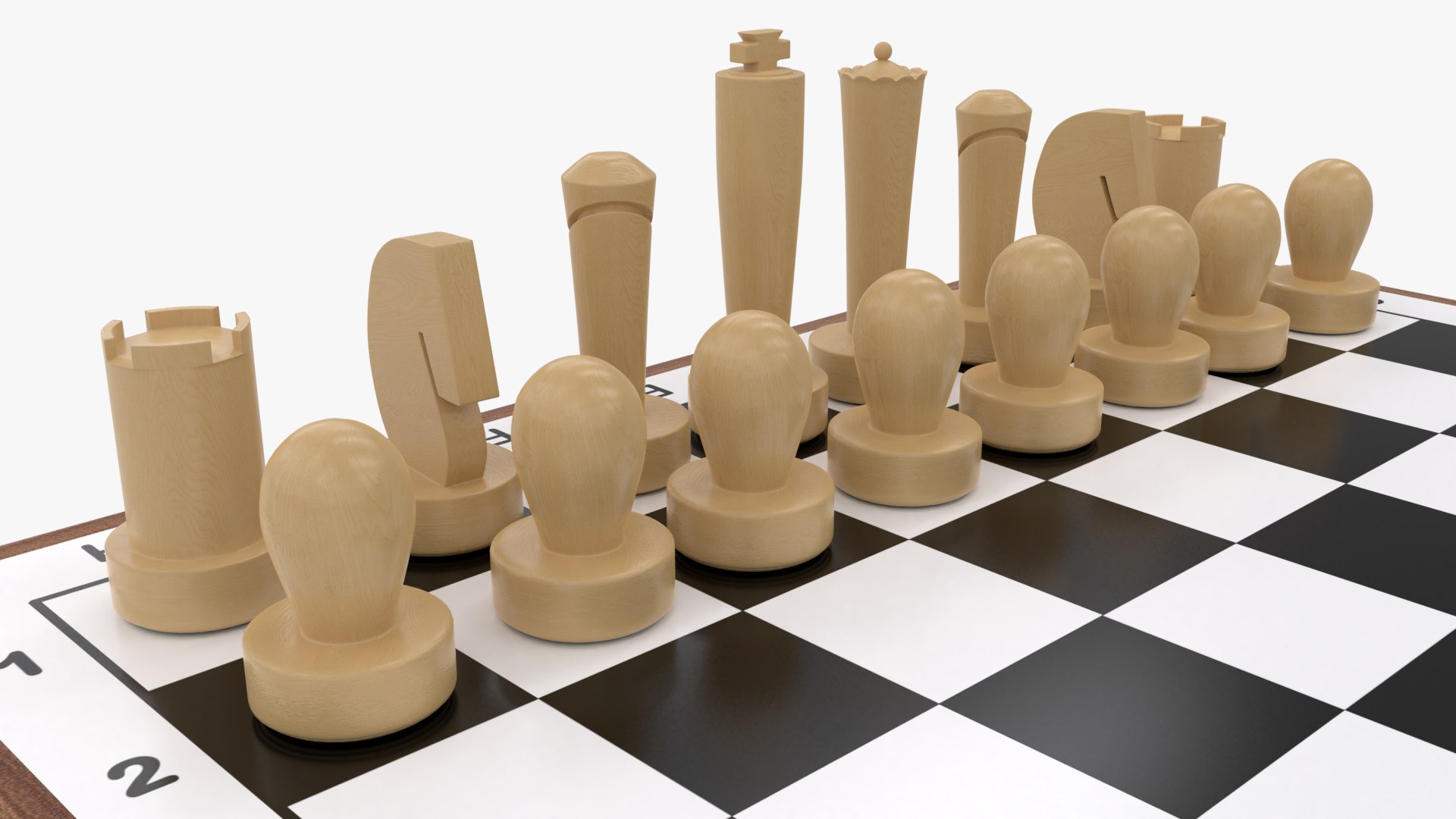 3D Model Wooden Chess Set - TurboSquid 1740329