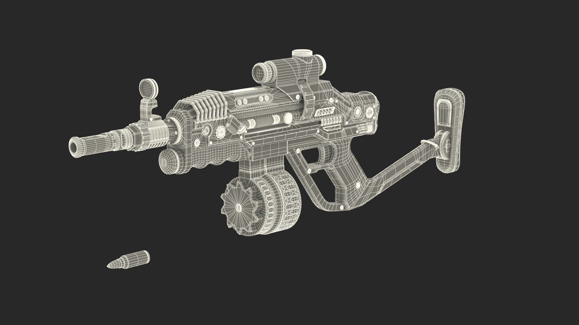 Futuristic Rifle With Bullet 3D Model - TurboSquid 2169159