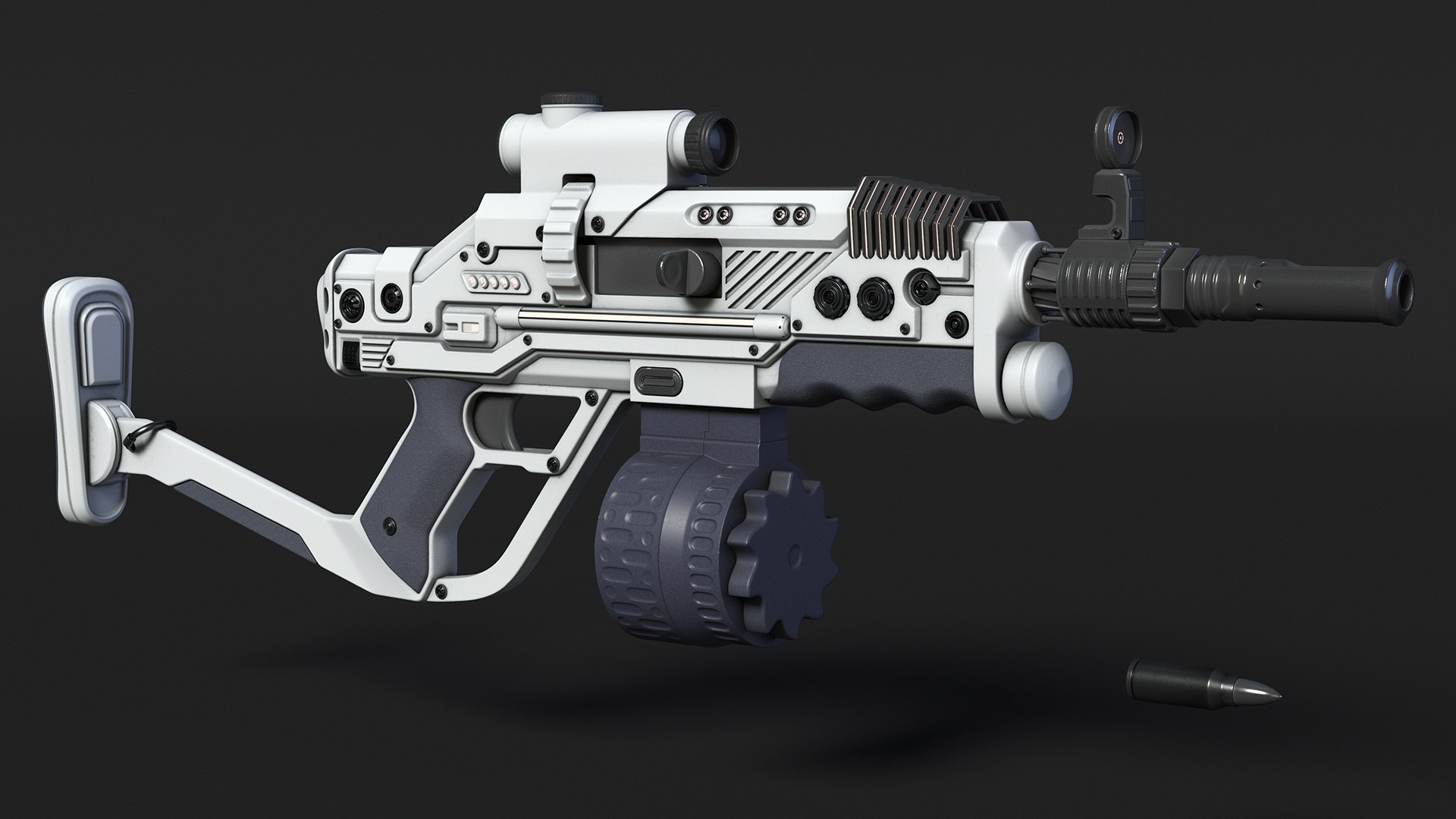 Futuristic Rifle with Bullet 3D model - TurboSquid 2169159