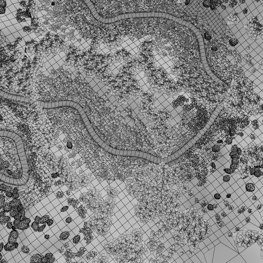 3d model terrain gravel road