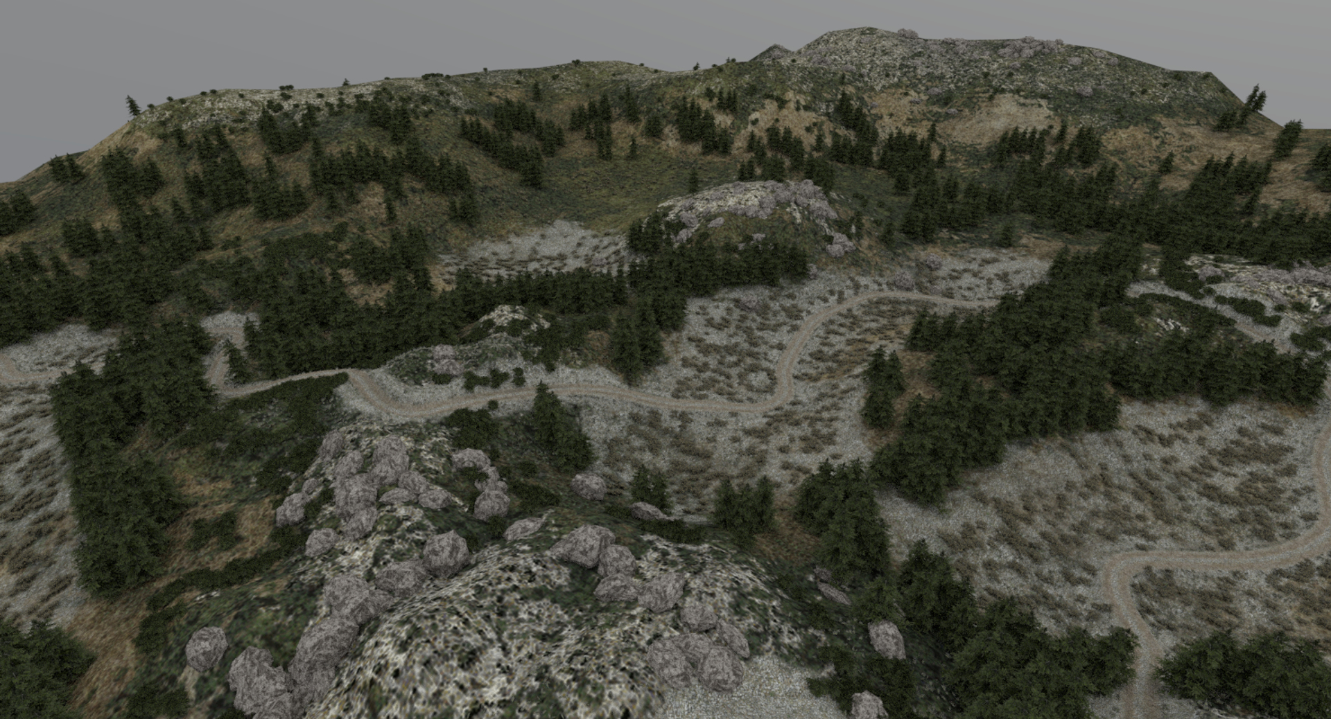 3d model terrain gravel road