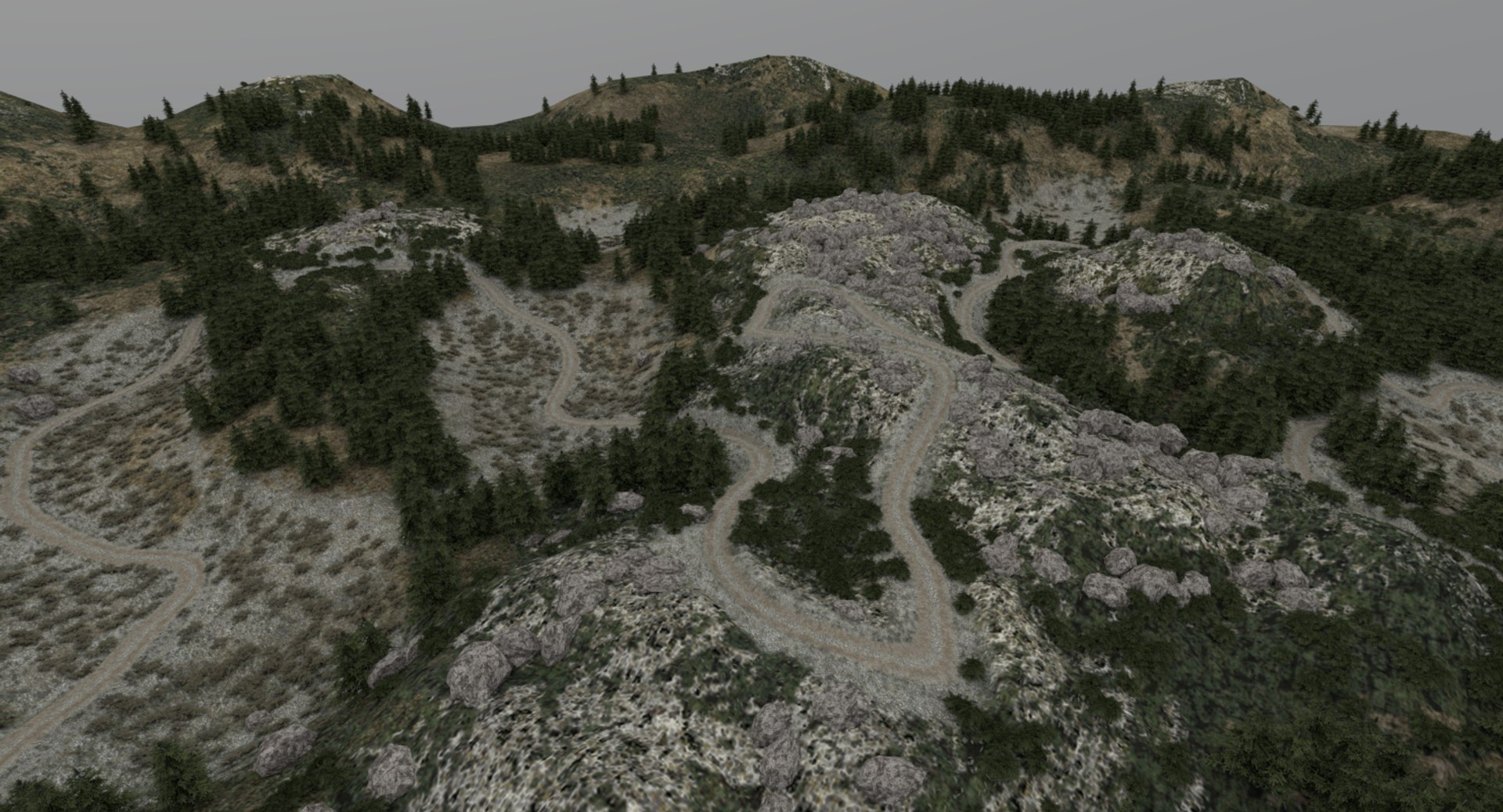 3d model terrain gravel road