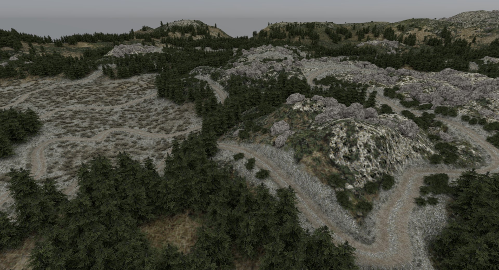3d model terrain gravel road