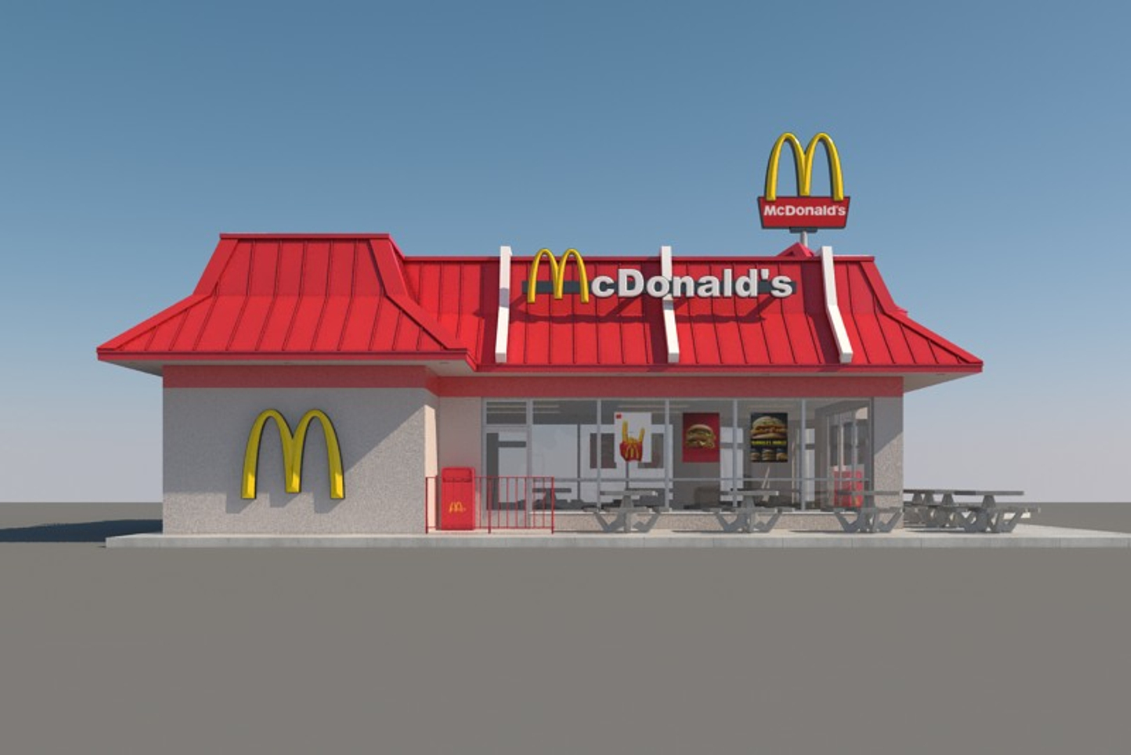 3d fast food restaurants model