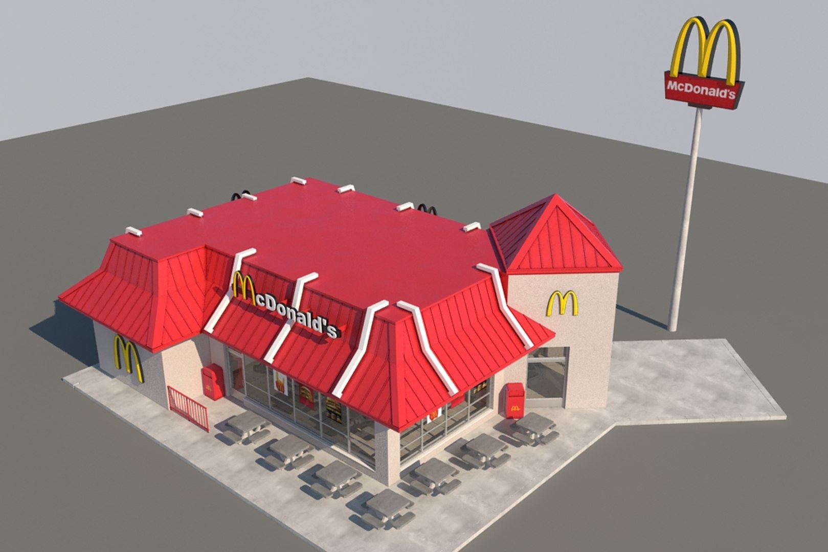 3d fast food restaurants model