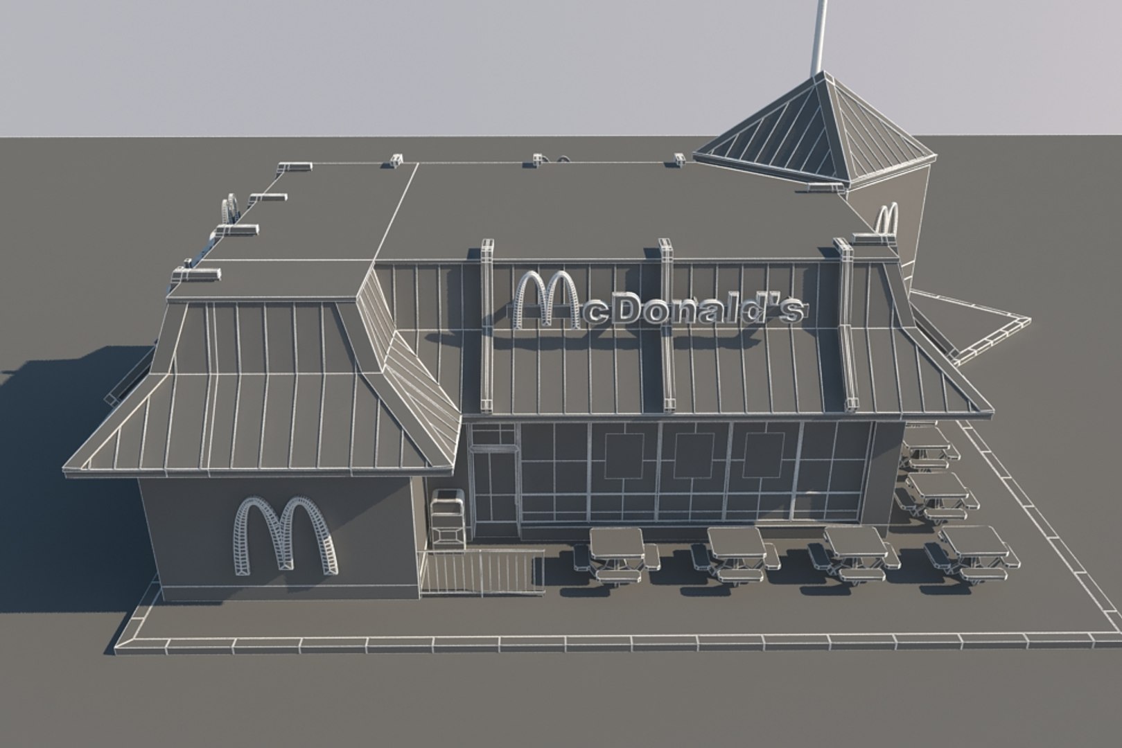 3d fast food restaurants model