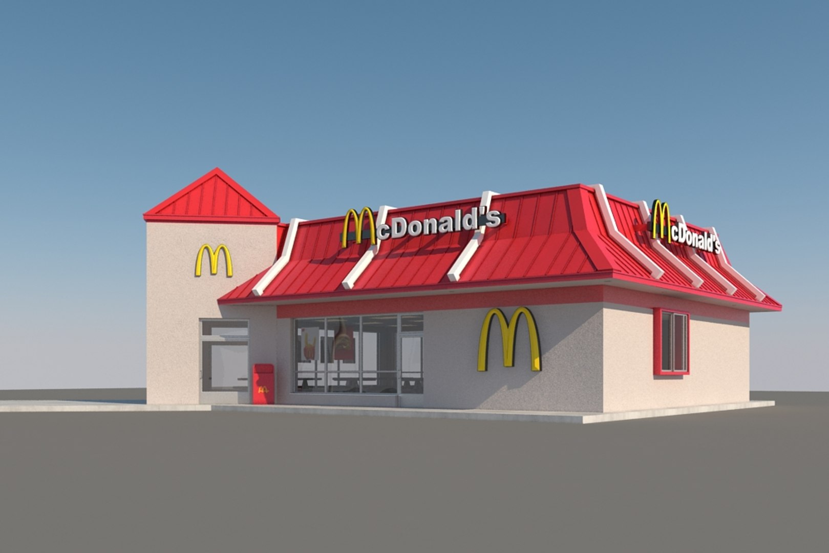 3d fast food restaurants model