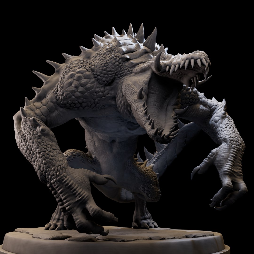 3D Crocodile Mutant 3d Printable Model - TurboSquid 2135624