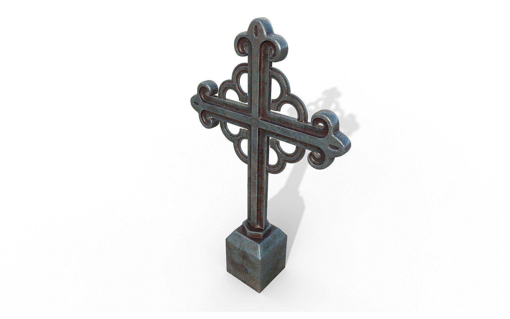 3D Model Metalic Grave Cross - TurboSquid 2071429