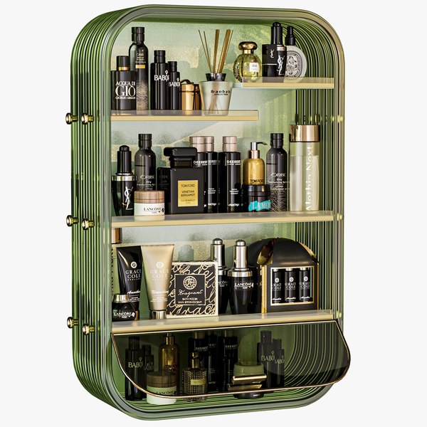 modelo 3d Designer shelf with luxury cosmetics for bathroom or beauty ...