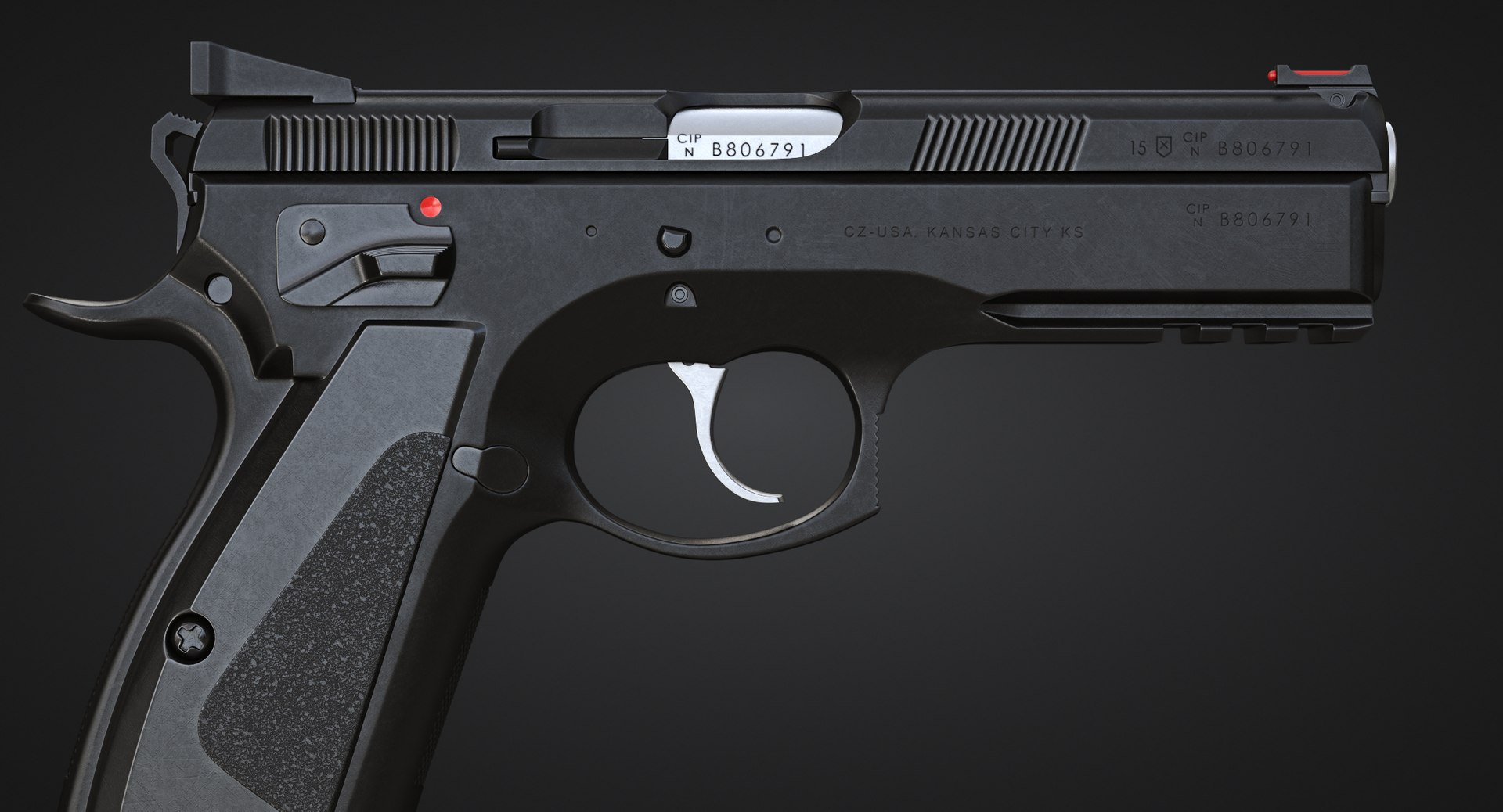 gun cz 75 sp-01 3d model