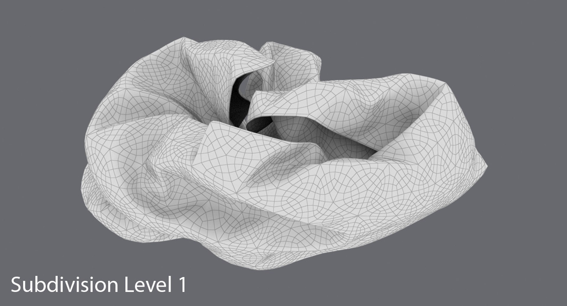 3d model 5 pound note crumpled