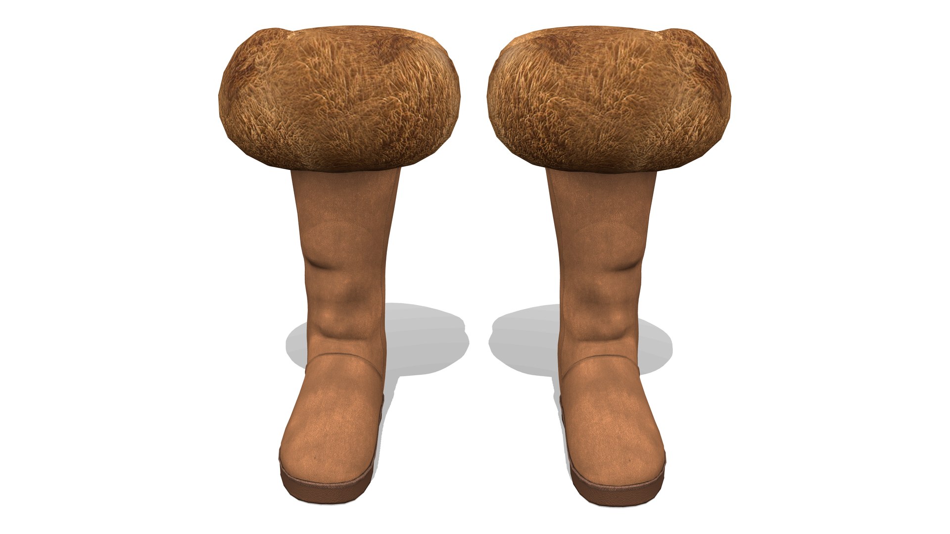 Tall Ugg Boots With Fur Trim 3D - TurboSquid 2073223