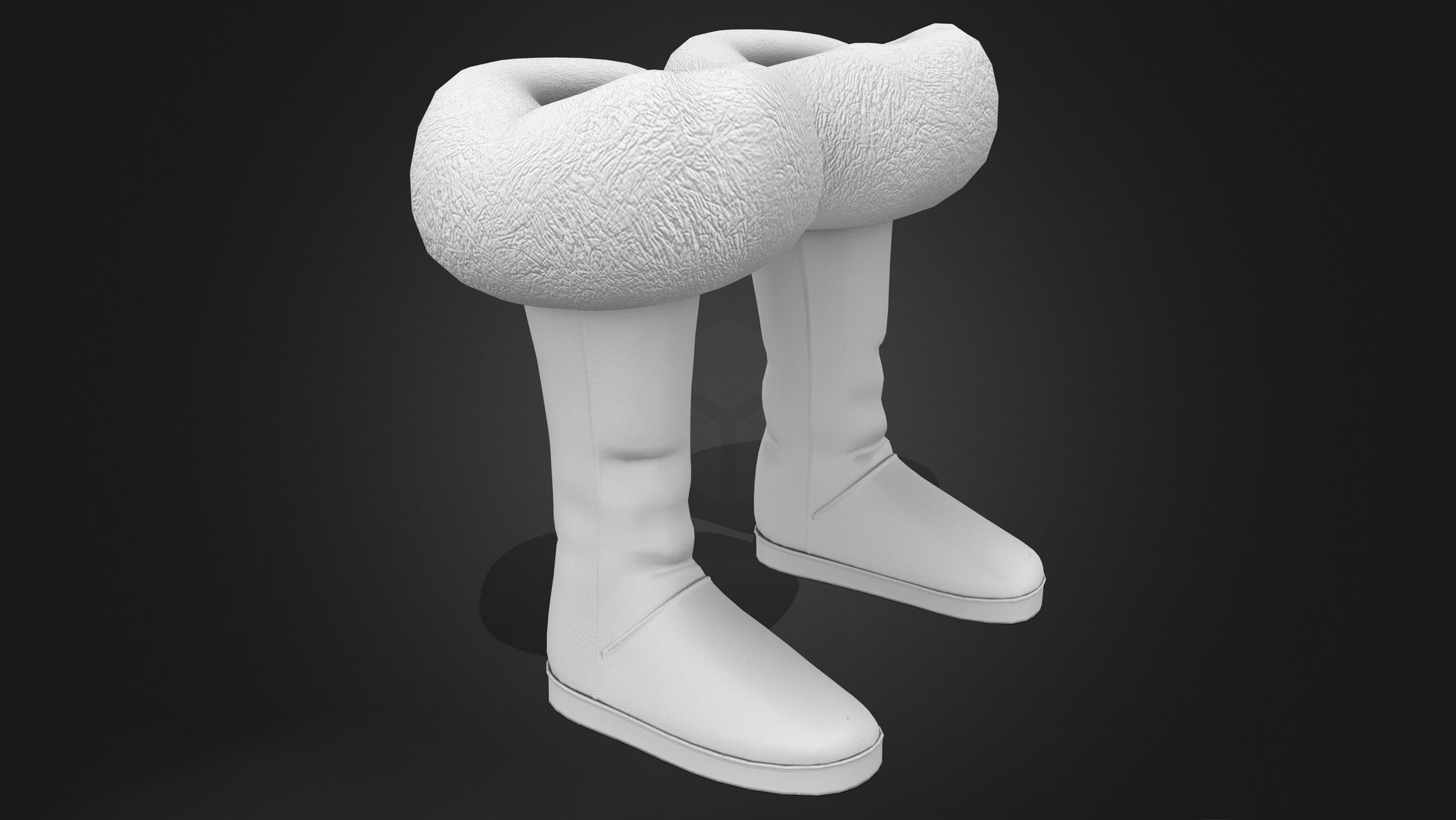Tall Ugg Boots With Fur Trim 3D - TurboSquid 2073223