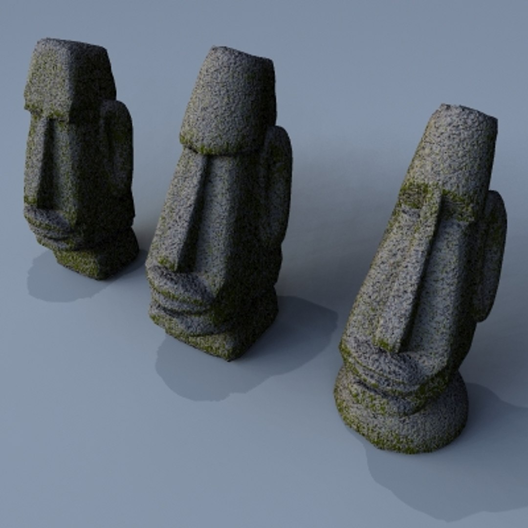 3d Model Easter Island Heads Stone