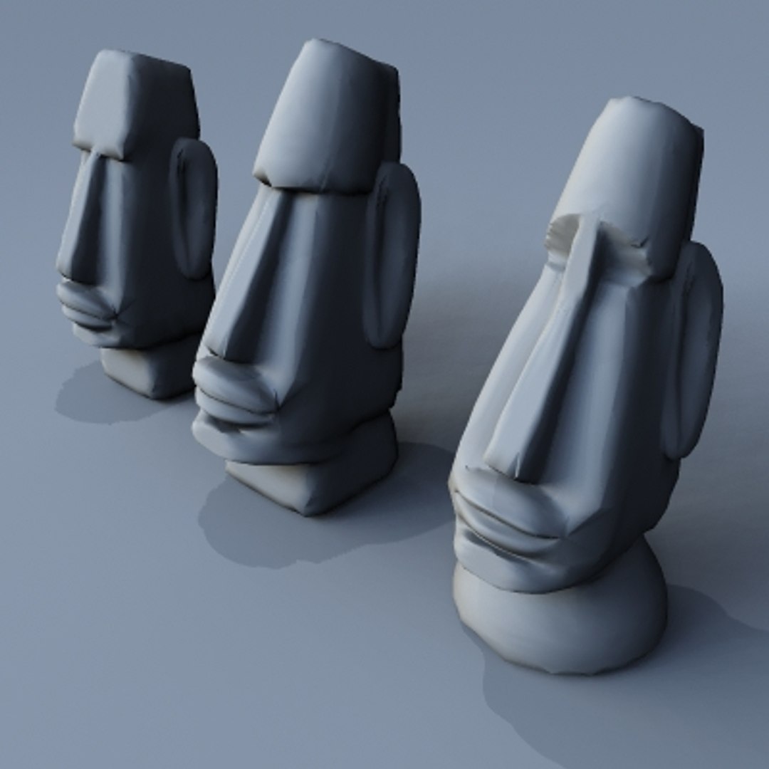 3d Model Easter Island Heads Stone