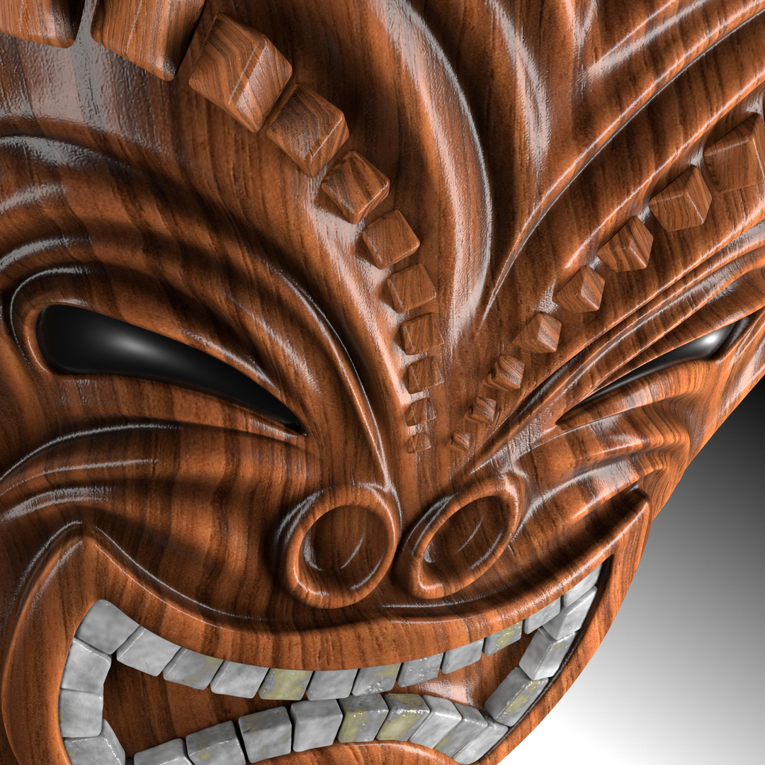 3d tiki mask