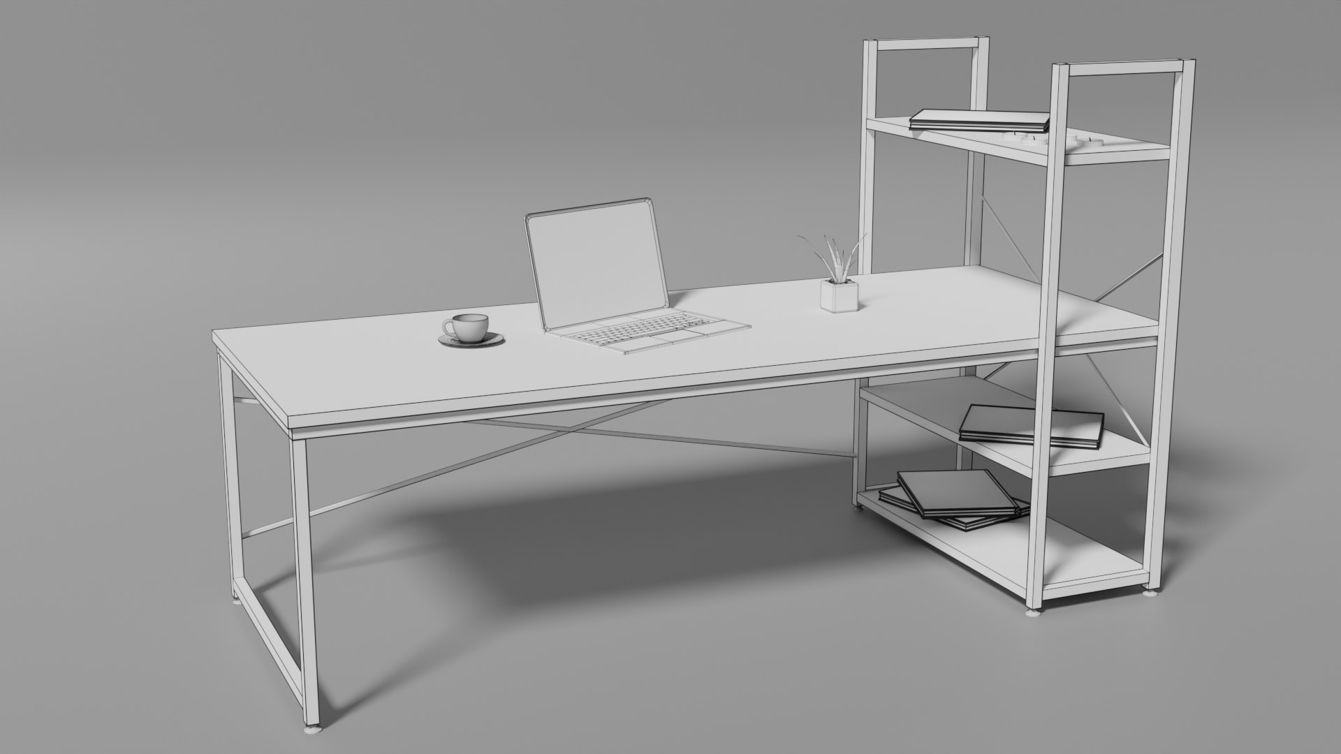 Working-office Desk 3D Model - TurboSquid 1607055