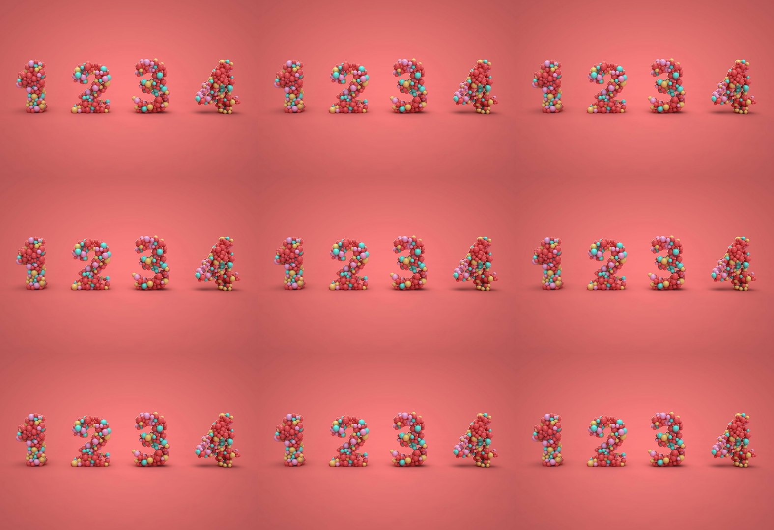 3D Digital Arabic Digital Balloon Digital Font Bubble Digital ...