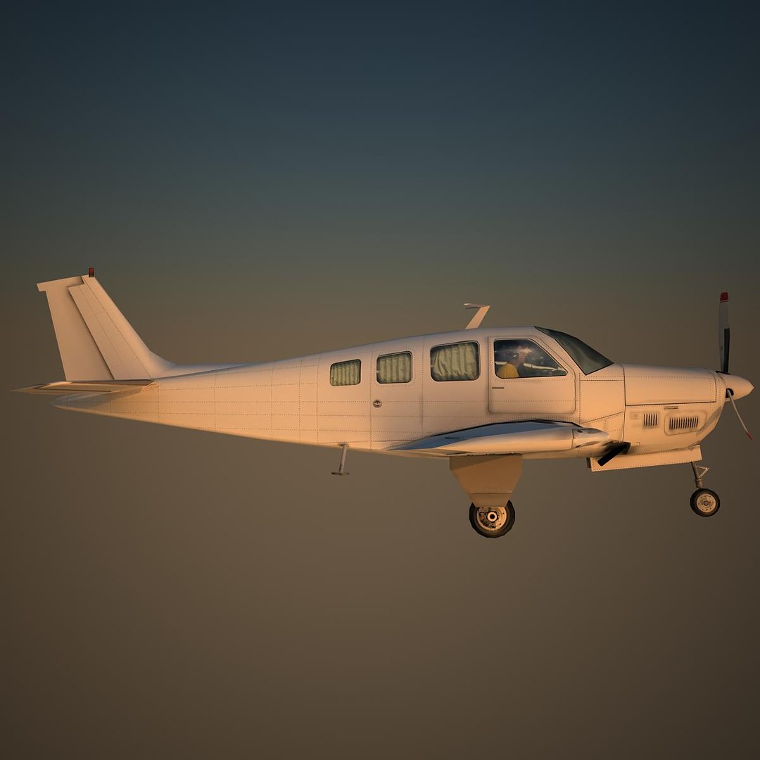 beech 36 basic aircraft 3d model