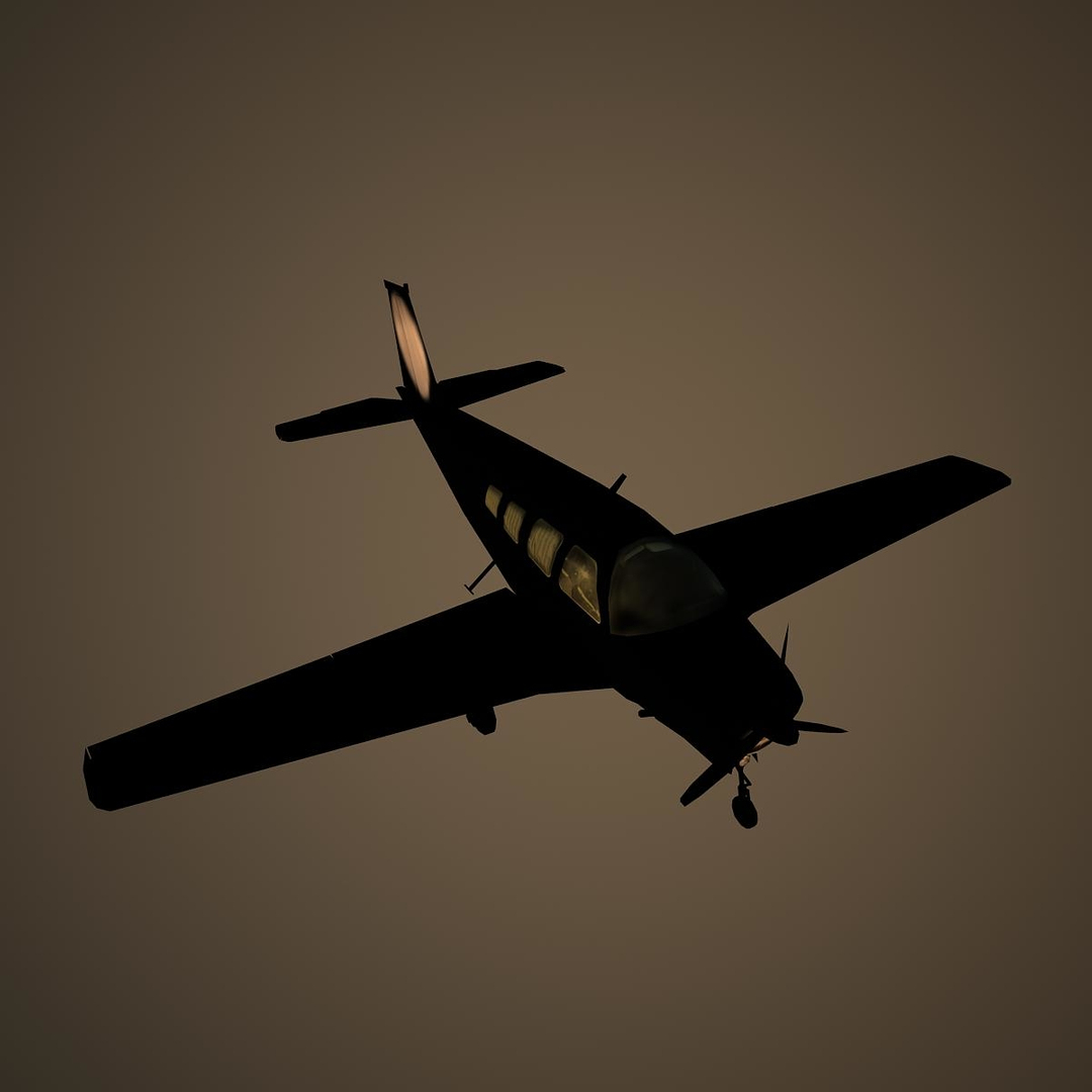 beech 36 basic aircraft 3d model