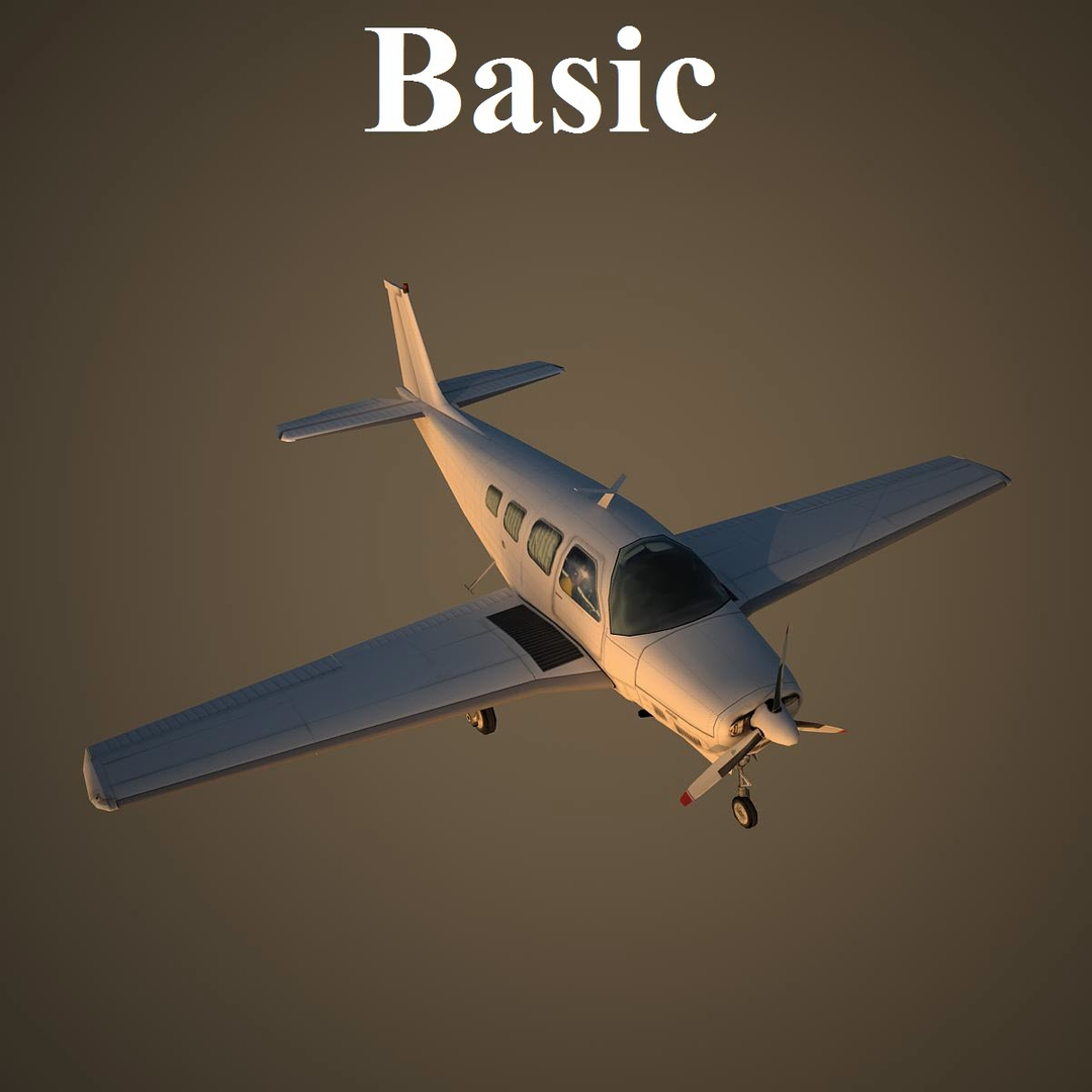beech 36 basic aircraft 3d model