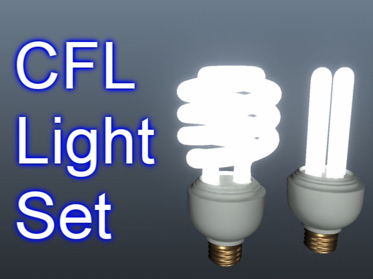 Set Cfl Light Bulbs 3d Max