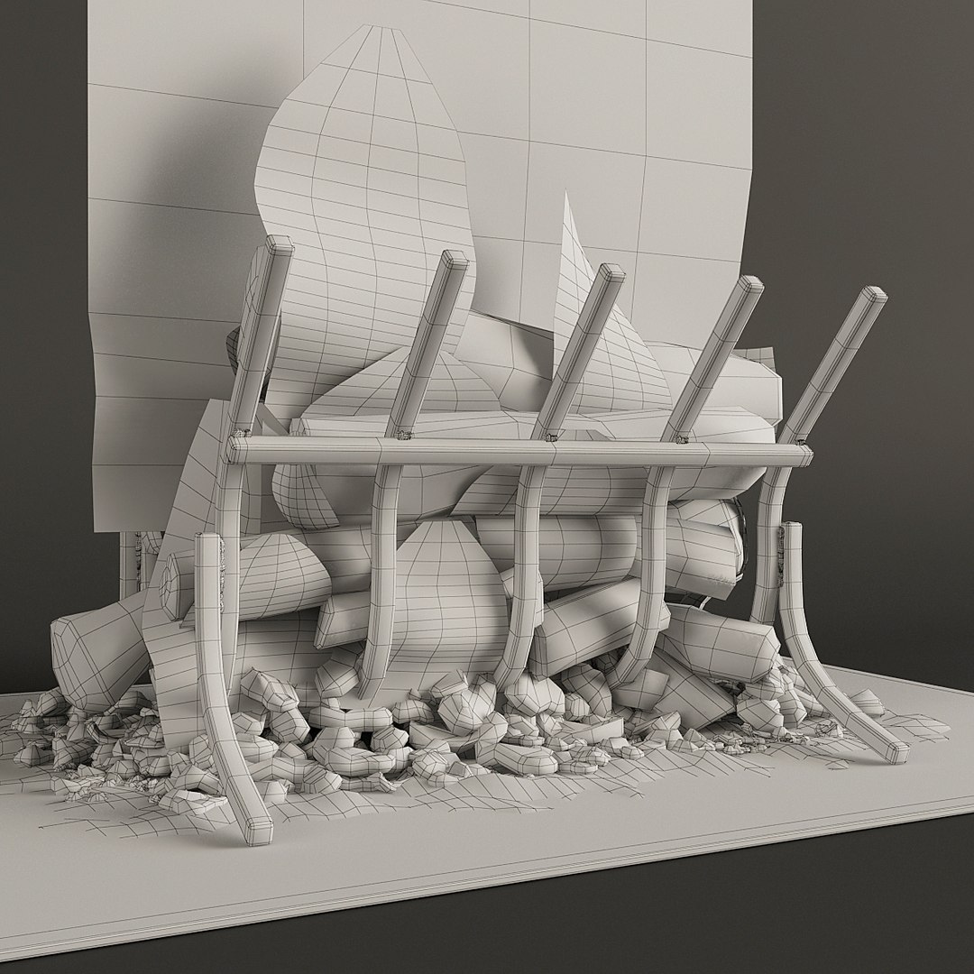 3D Firewood Fireplace - TurboSquid 1344813