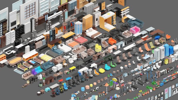 3D low poly interior 11 Entertainment model - TurboSquid 1828265