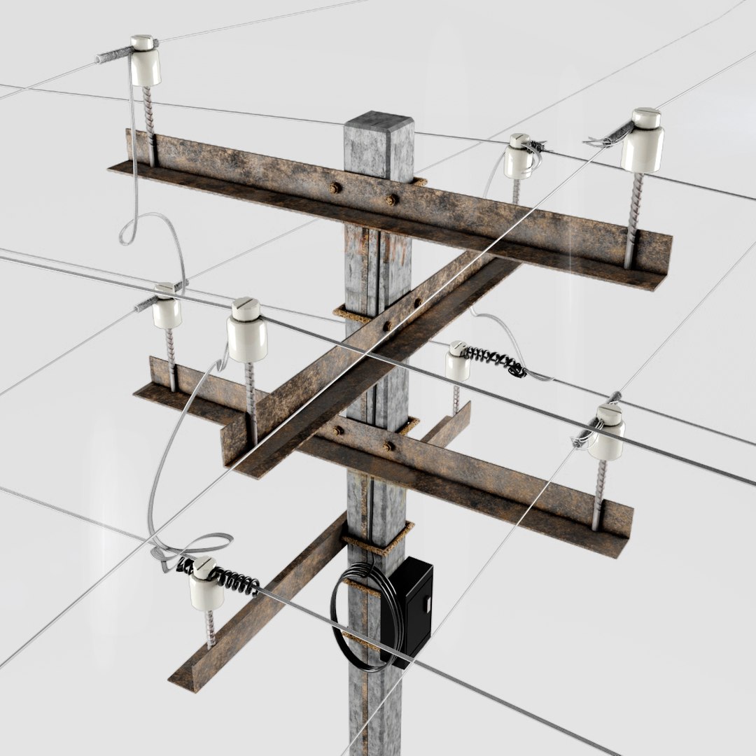 3d post power line model