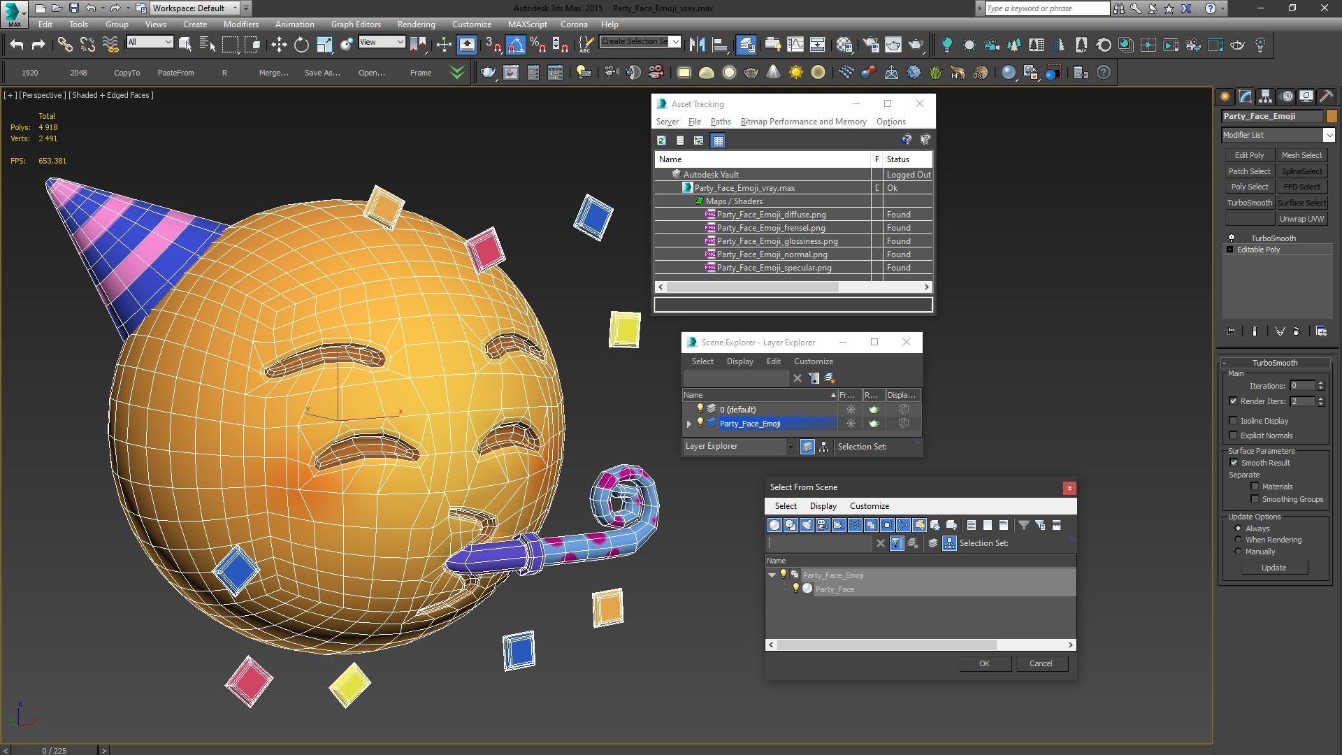 3D Party Face Emoji - TurboSquid 1533411