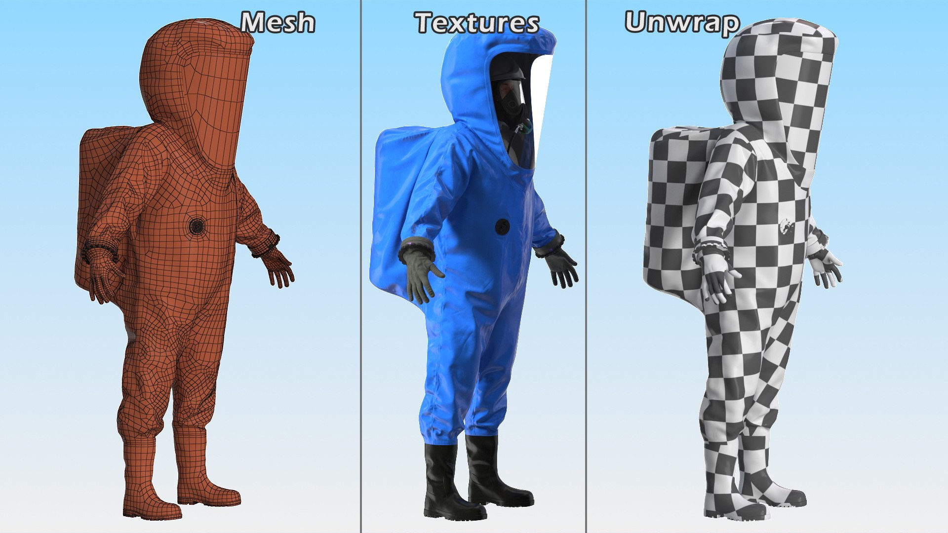 Fully Encapsulating Chemical Protection Suit T-Pose 3D Model ...