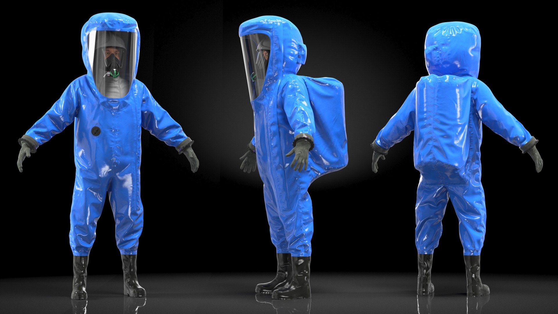 Fully Encapsulating Chemical Protection Suit T-Pose 3D Model ...
