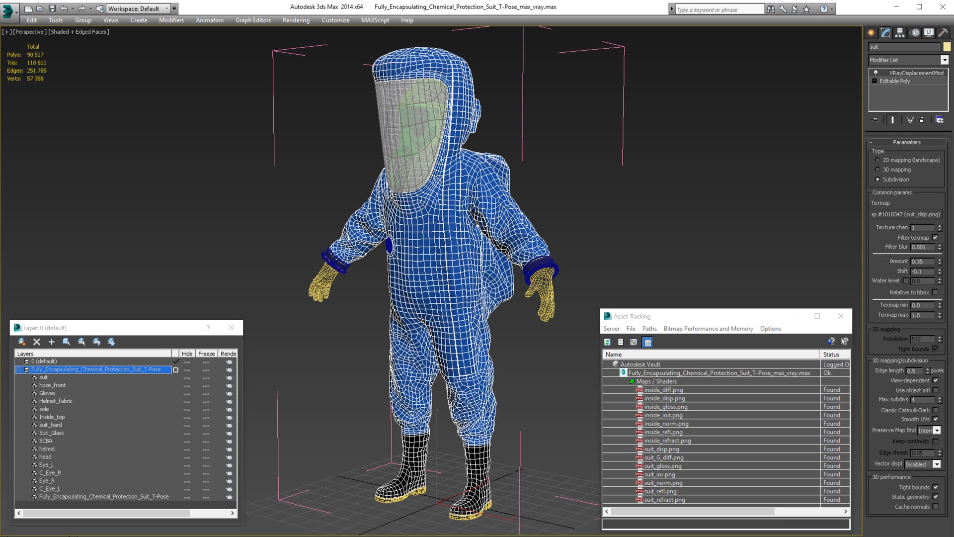 Fully Encapsulating Chemical Protection Suit T-Pose 3D model ...