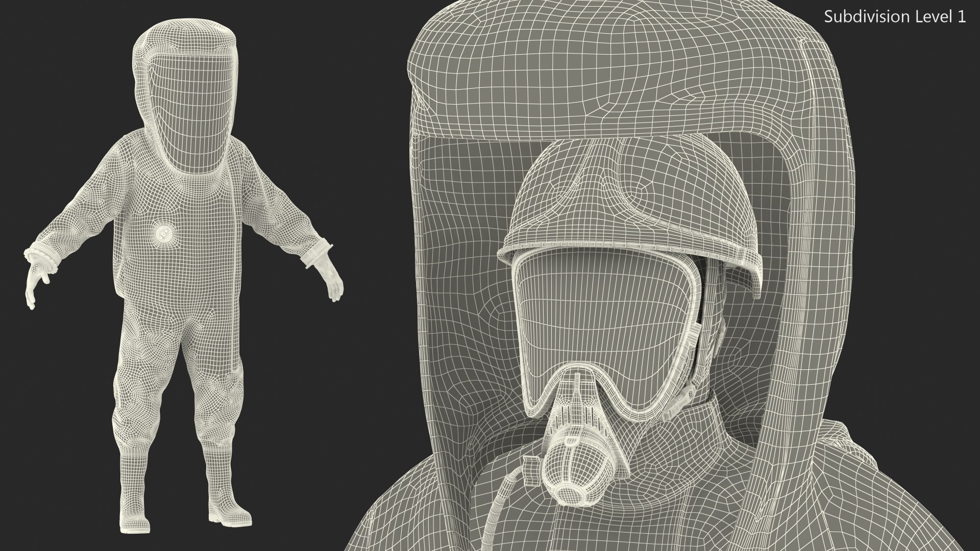Fully Encapsulating Chemical Protection Suit T-Pose 3D Model ...