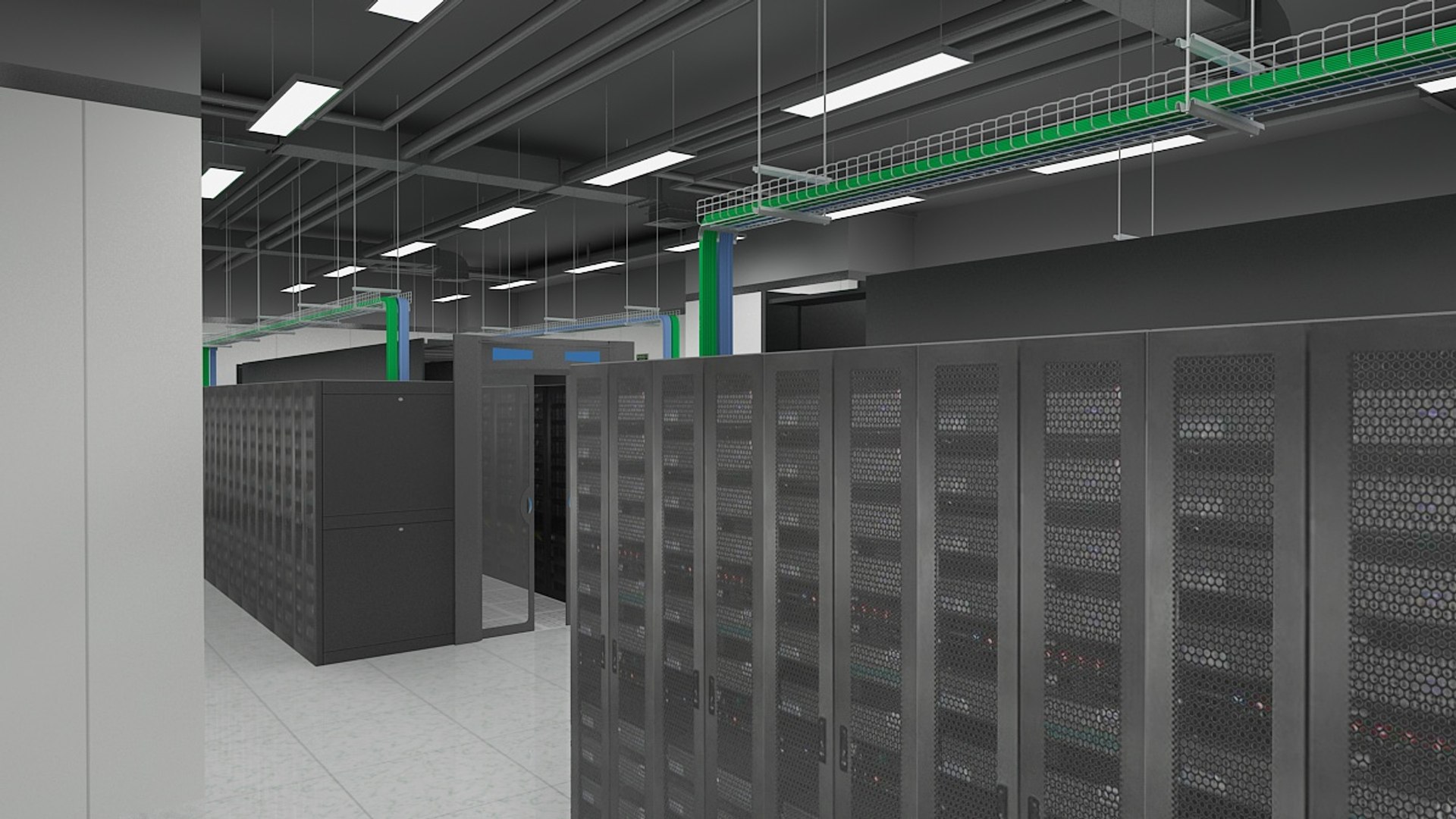 Computer Server Room 2 3D Model - TurboSquid 2258967