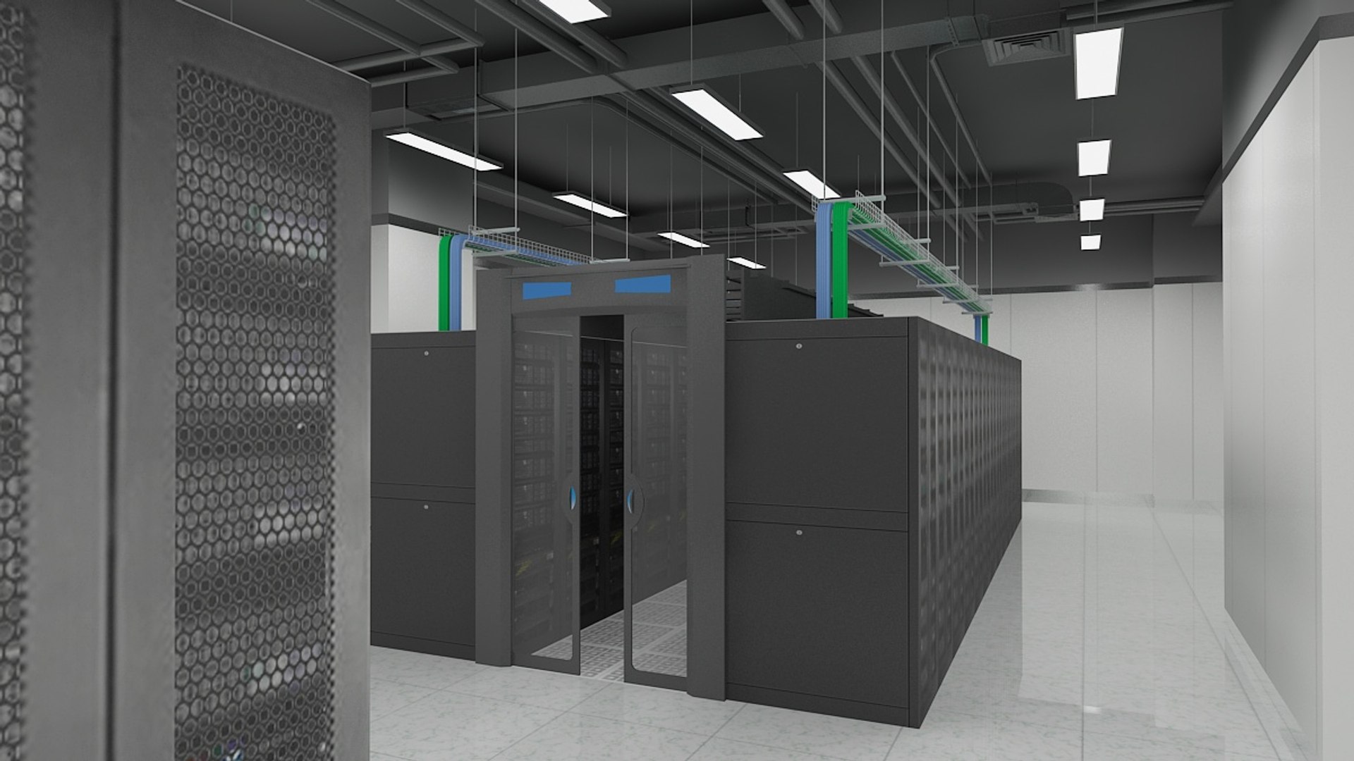 Computer Server Room 2 3D Model - TurboSquid 2258967