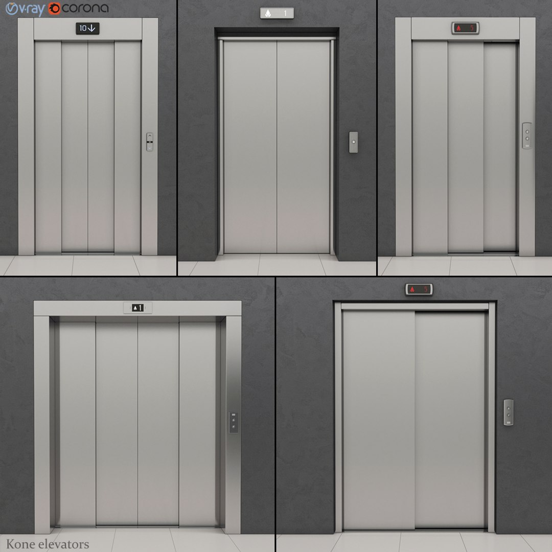 Set Doors Elevators Kone 3D Model - TurboSquid 1472245