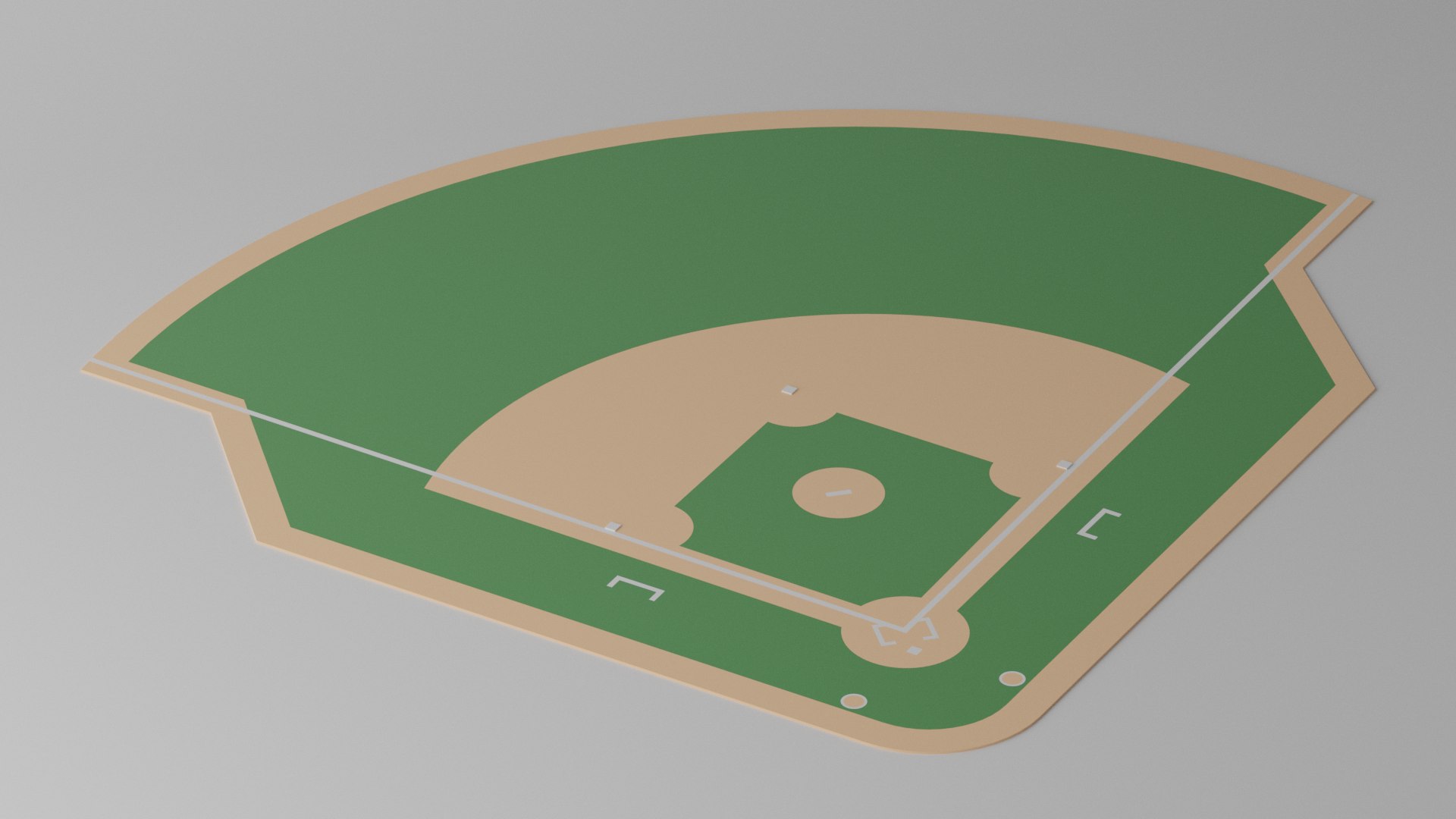 Cartoon Lovely Baseball Field 3D Model - TurboSquid 1810272