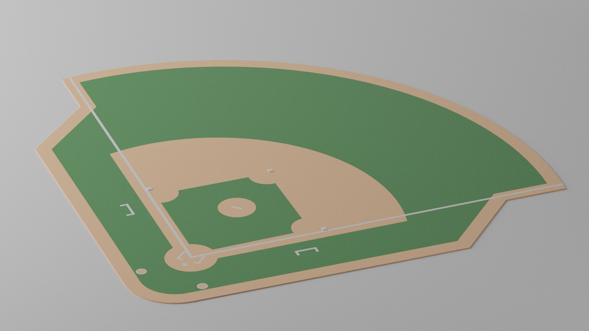 Cartoon Lovely Baseball Field 3D Model - TurboSquid 1810272