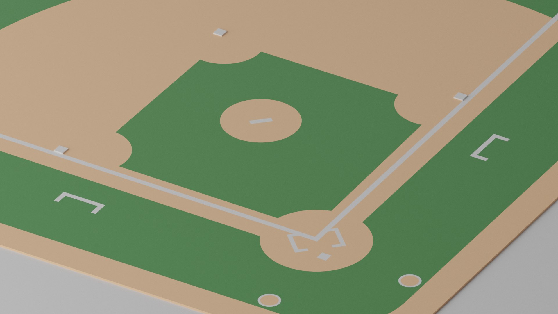 Cartoon Lovely Baseball Field 3D Model - TurboSquid 1810272