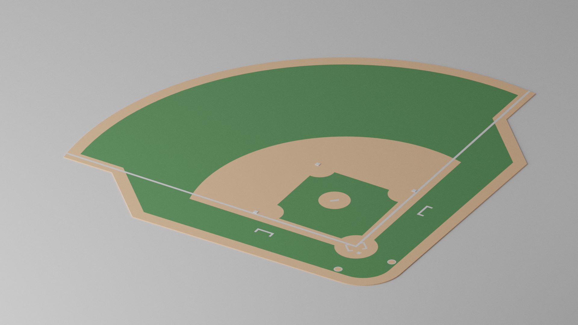 Cartoon Lovely Baseball Field 3D Model - TurboSquid 1810272