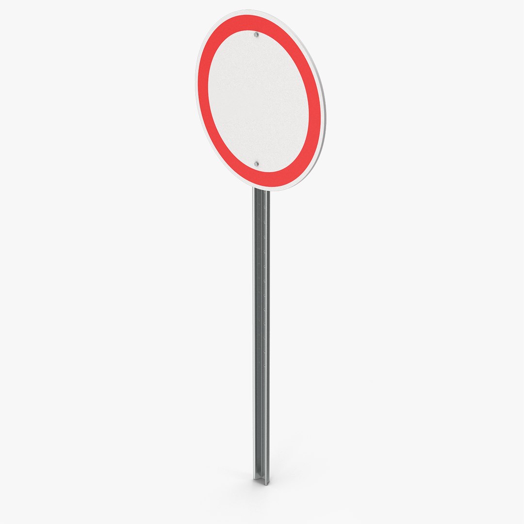 Road Sign No Vehicles 3D model - TurboSquid 2006317