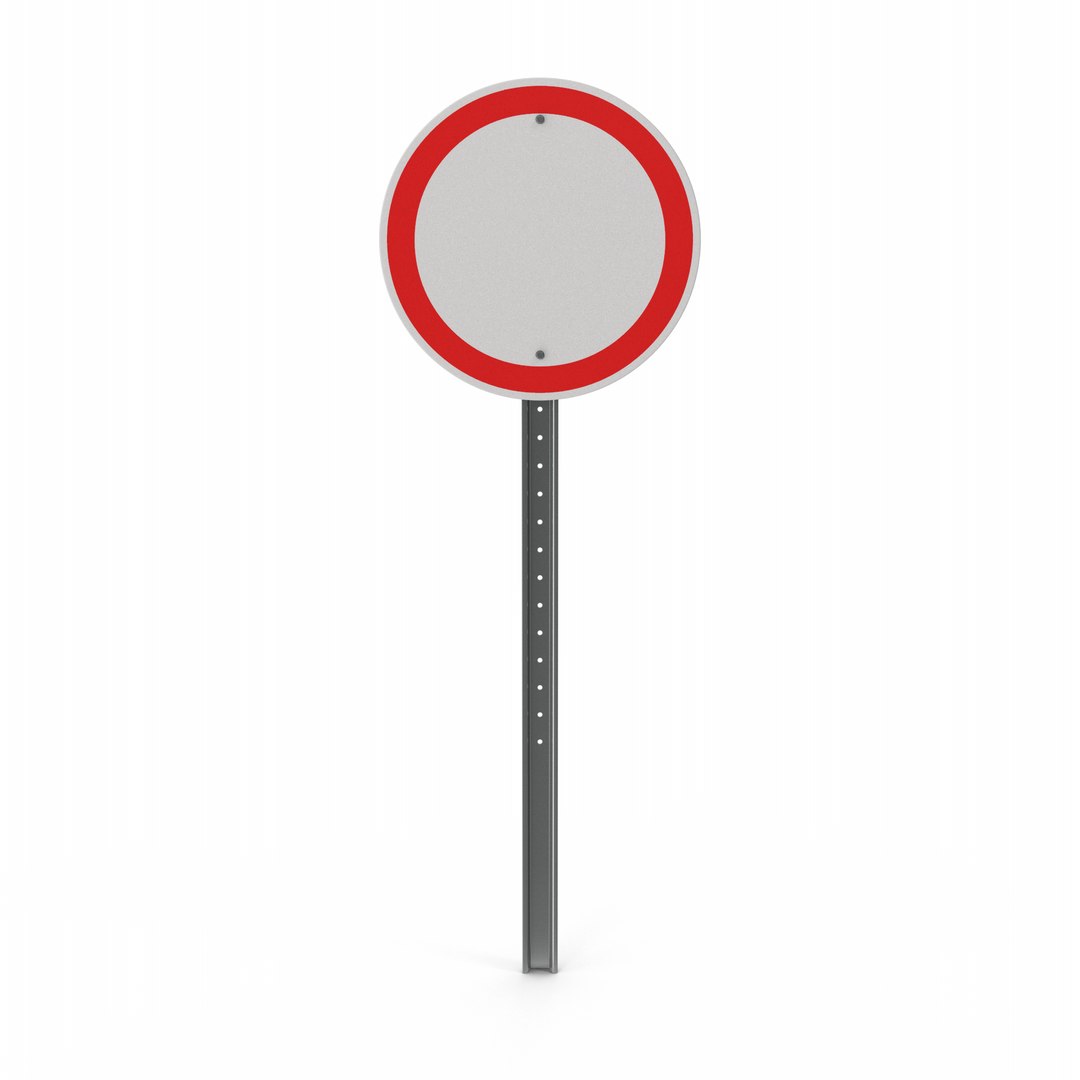Road Sign No Vehicles 3D model - TurboSquid 2006317