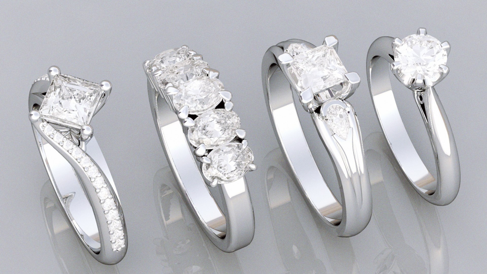 3d 4 Diamond Rings