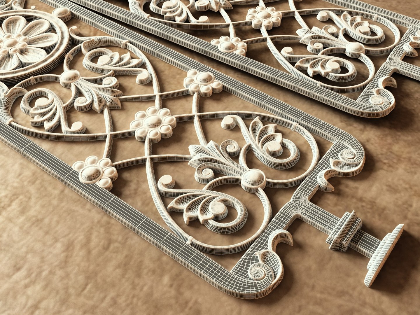 3d Model Ornamental Grille Vegetable