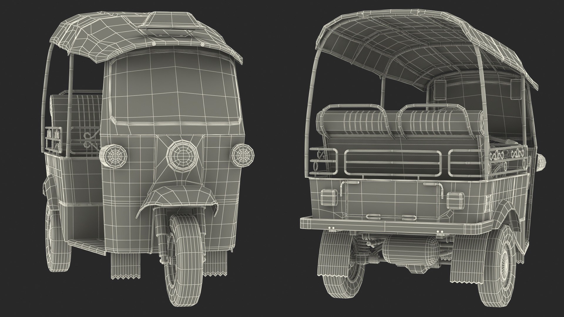 3D rigged rickshaws - TurboSquid 1597116