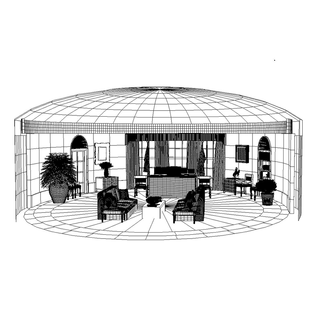 3D Presidential Oval Office - TurboSquid 1390140