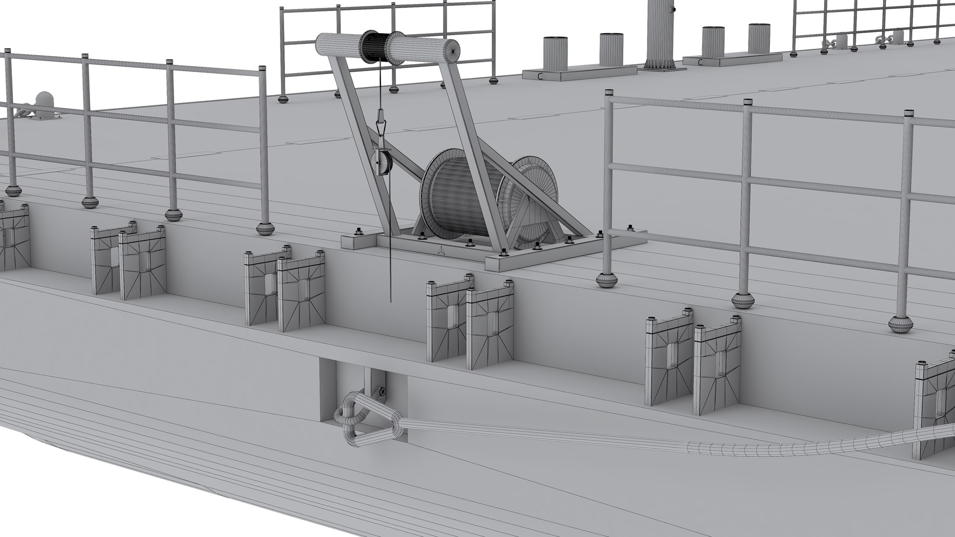 3D Pontoon Barge With Cranes Model - TurboSquid 2367767