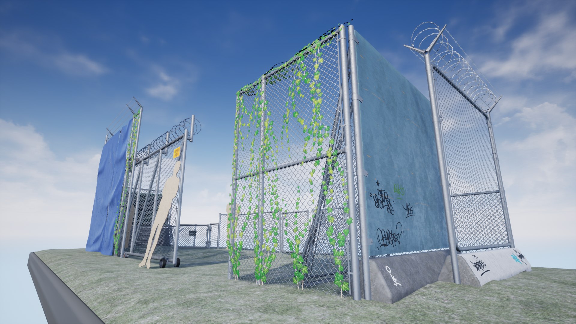 Modular Chain Link Fence Model - TurboSquid 1428175